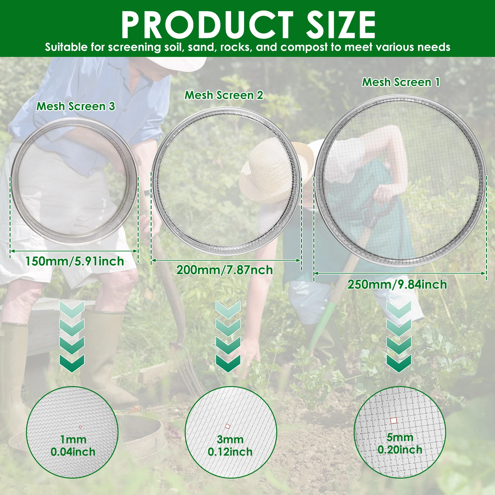 Compost Sieve Large Gardening Sand Soil Compost Sifter, Sieve For Sand ...