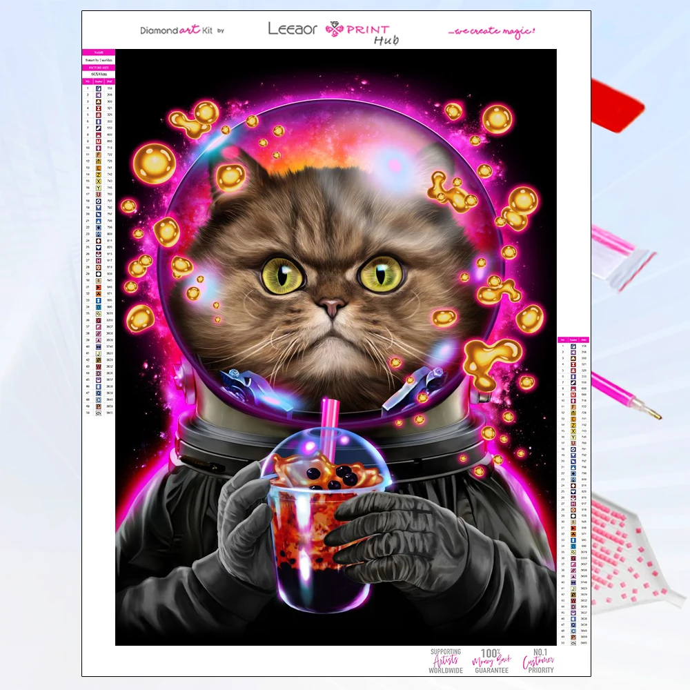 Animals-Diamond-Painting-Funny-Space-Exploration-Series-Full-Rhinestone ...