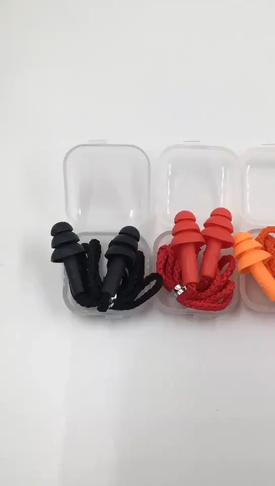 1 Pair Silicon Reusable Water proof Earplugs Ear plugs with Anti Loss ...