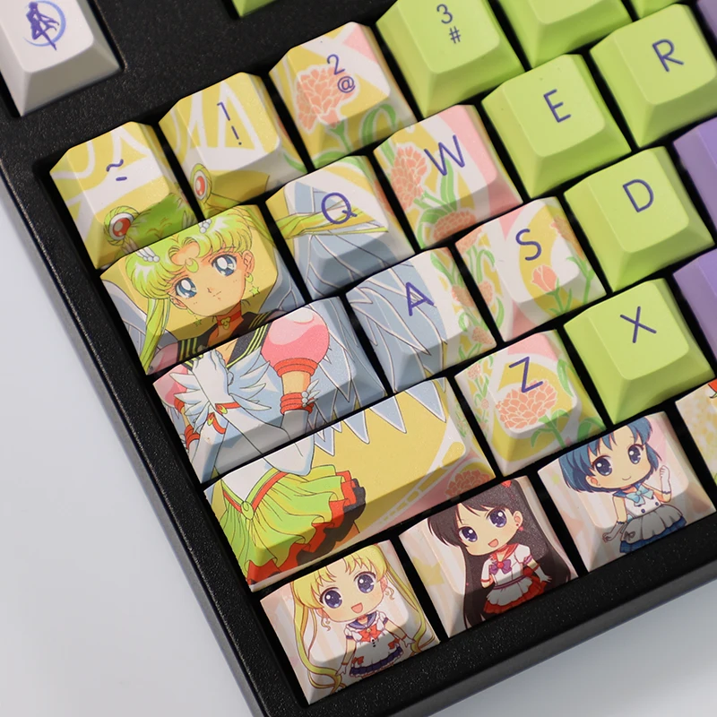 Cartoon Anime Gaming Key Caps Pbt Dye Subbed Keycaps Cherry Profile ...