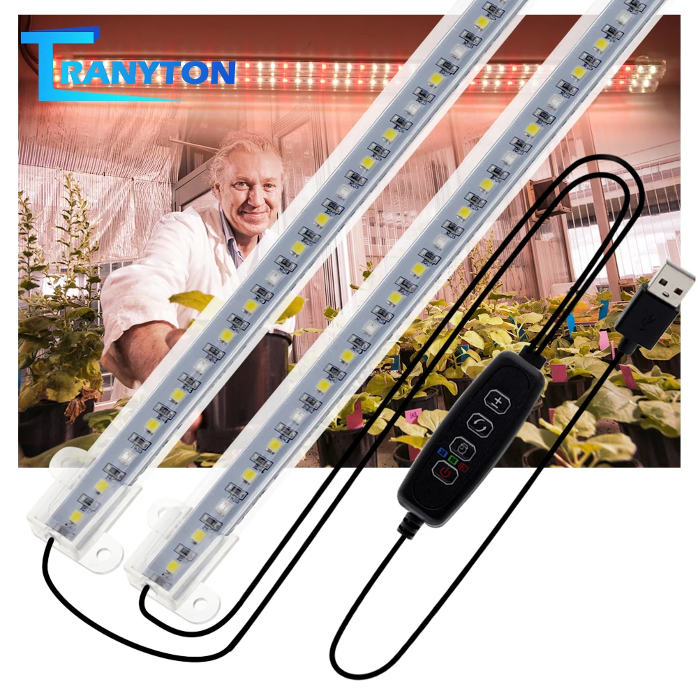 USB LED Grow Light DC 5V 2835 Strips Plant Growing Lamp 30cm 50cm Red ...
