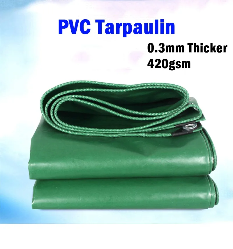 0.3mm Green PVC Coated Tarpaulin Rainproof Cloth Boat Truck Car Canopy ...