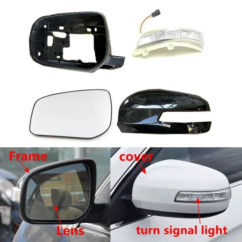 Car-Rearview-Mirror-Cover-Frame-Heated-Lens-Turn-Signal-Light-For ...