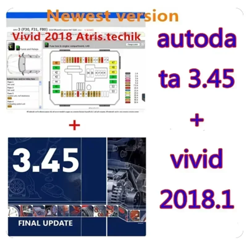2025 Hot AutoData latest 3.45 Car Software + Vivid Workshop Data Atris ...