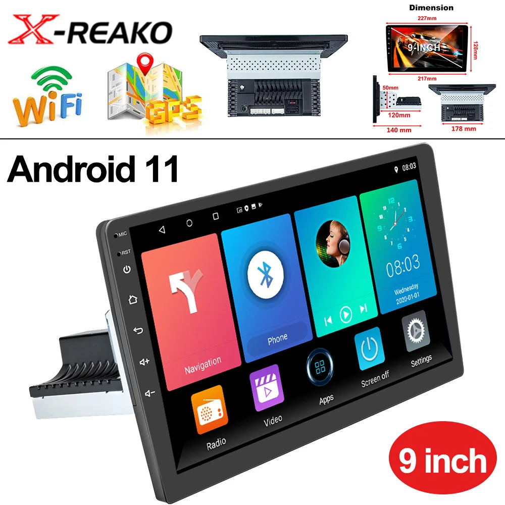 X-REAKO-Universal-1-Din-9-Inch-Android-11-Car-Radio-Multimedia-Player ...