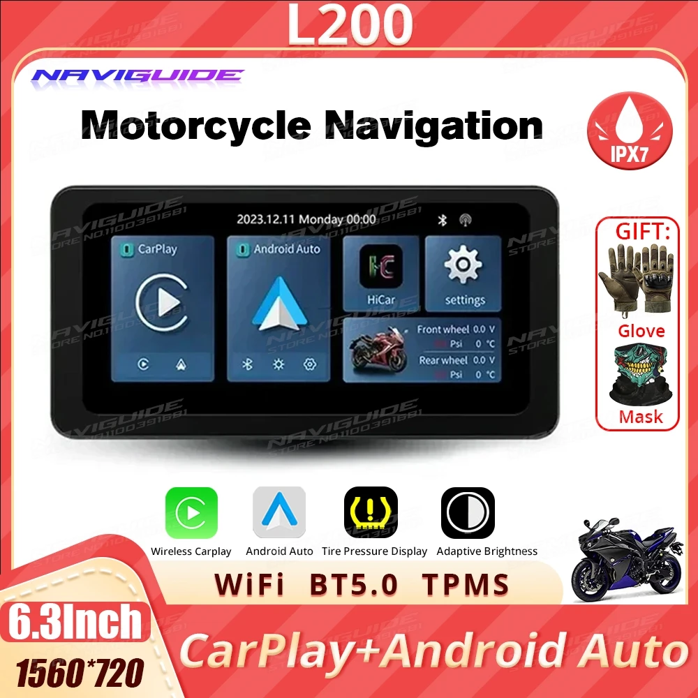 NAVIGUIDE-L200-6-3-Linux-carplay-motorcycle-Wireless-CarPlay-Android-Auto-Portable-Moto-LCD ...