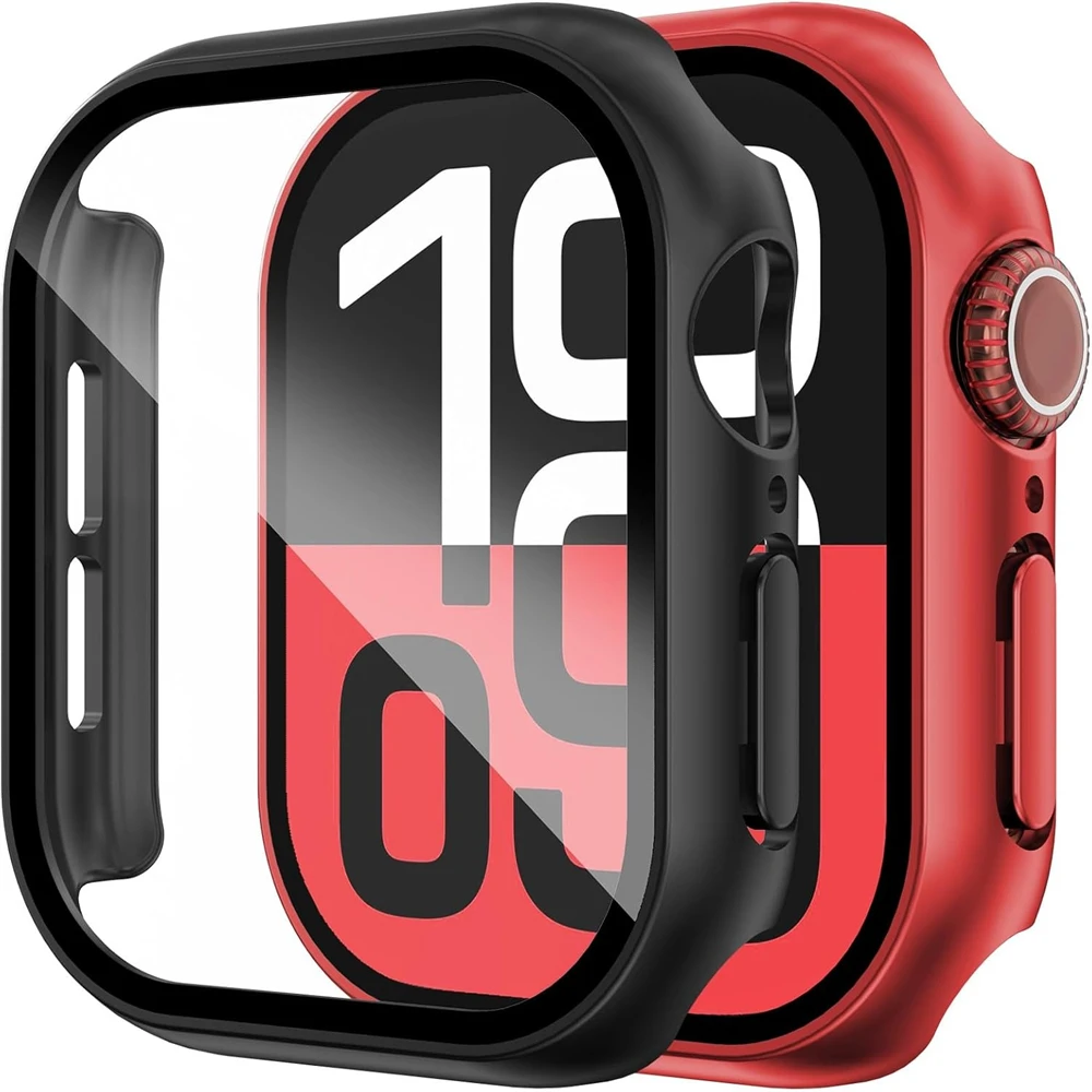 Glass+Cover For Apple Watch case 10 9 8 7 6 SE 5 iWatch Accessorie ...