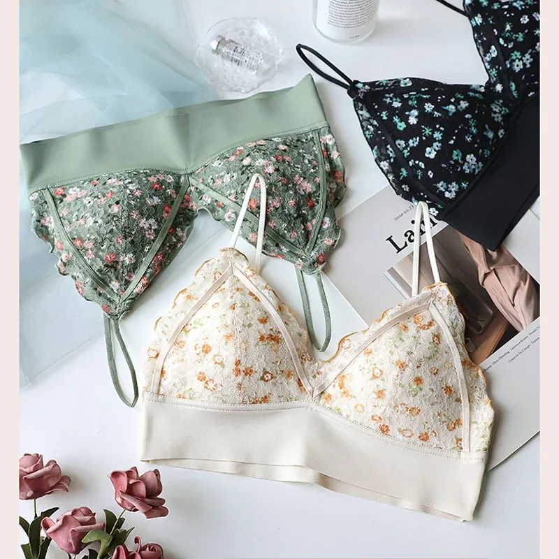 Women-Flower-Print-Seamless-Bra-Floral-Push-Up-Bras-Professional-Design ...