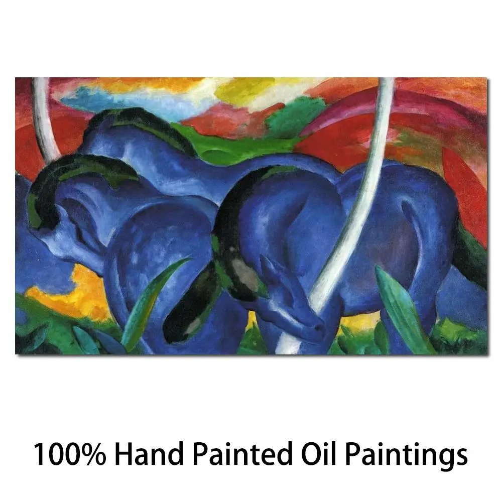 Abstract-Canvas-Art-The-Large-Blue-Horse-Franz-Marc-Hand-Painted-Oil ...