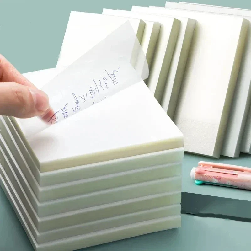 50 Sheets Transparent Sticky Notes Scrapes Stickers Note Pads Posted it ...