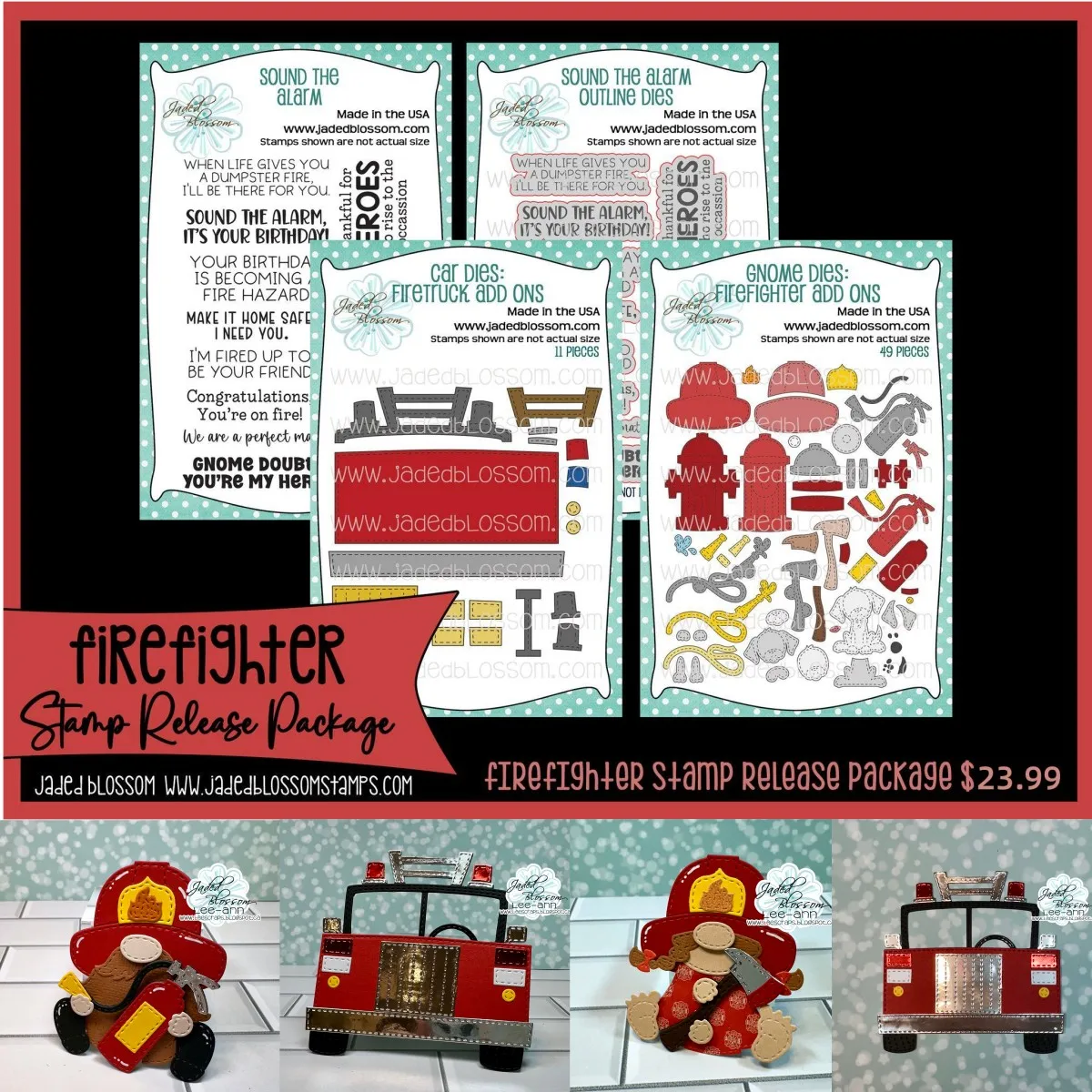 Firefighter-Firetruck-Metal-Cutting-Dies-Clear-Stamps-DIY-Scrapbook ...