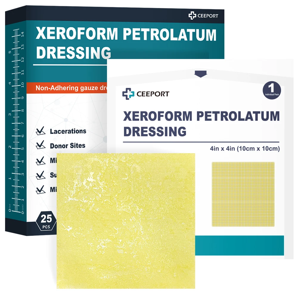 CEEPORT-Medical-4x4in-5x9in-25pcs-Xeroform-Petrolatum-Dressing-Non ...