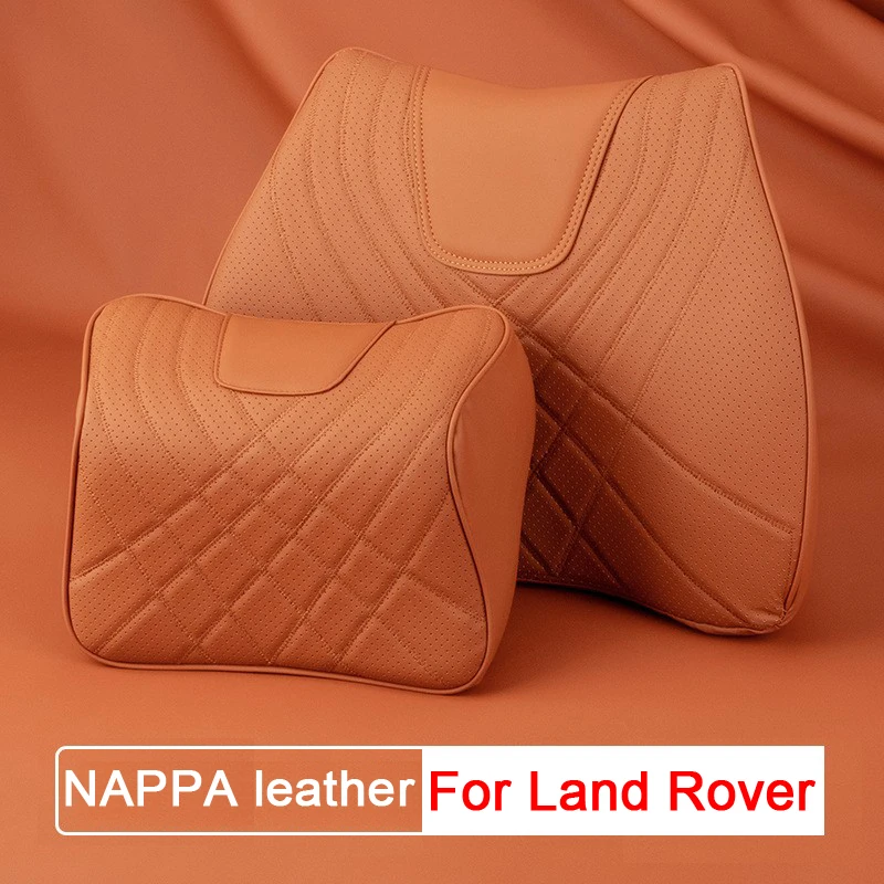 Headrest-Leather-Car-Neck-Pillow-Memory-Foam-Cushion-Lumbar-Support ...