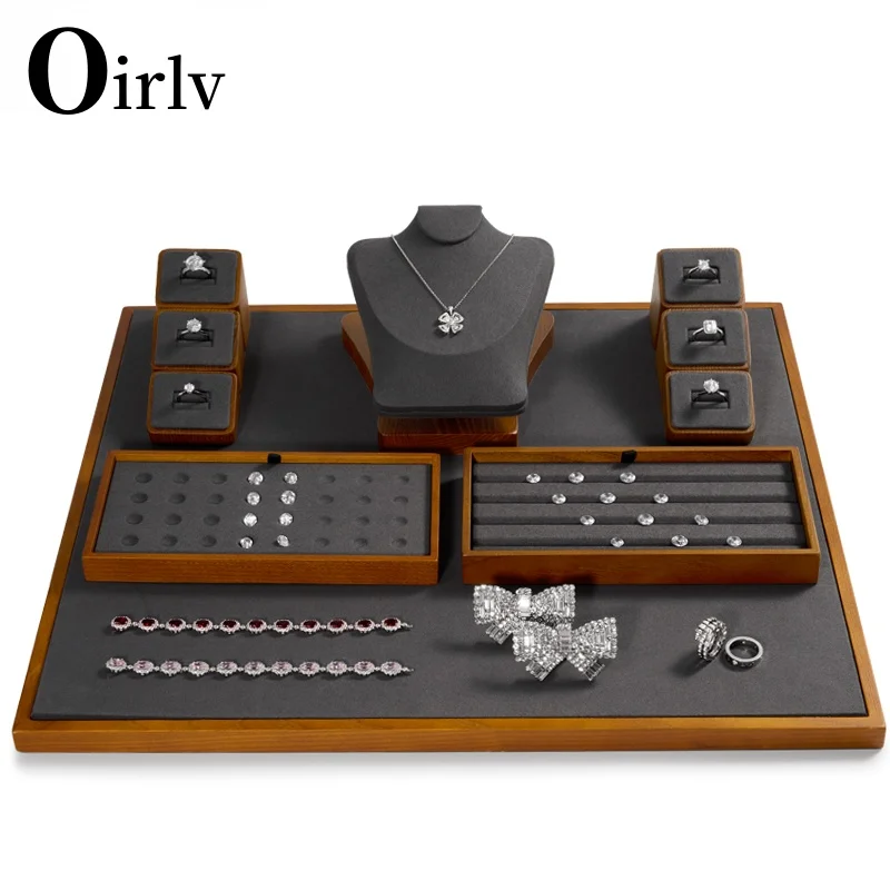 Oirlv-Wooden-Jewelry-Tray-Set-Bracelet-Ring-Display-Props-Sets-Jewelry ...