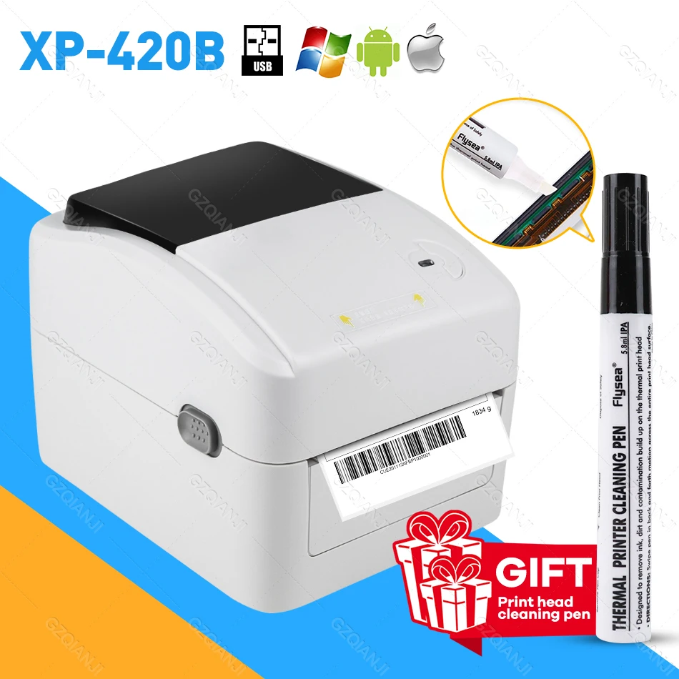 XP-420B Bluetooth Wifi USB Shipping Label Thermal Printer A6 size ...