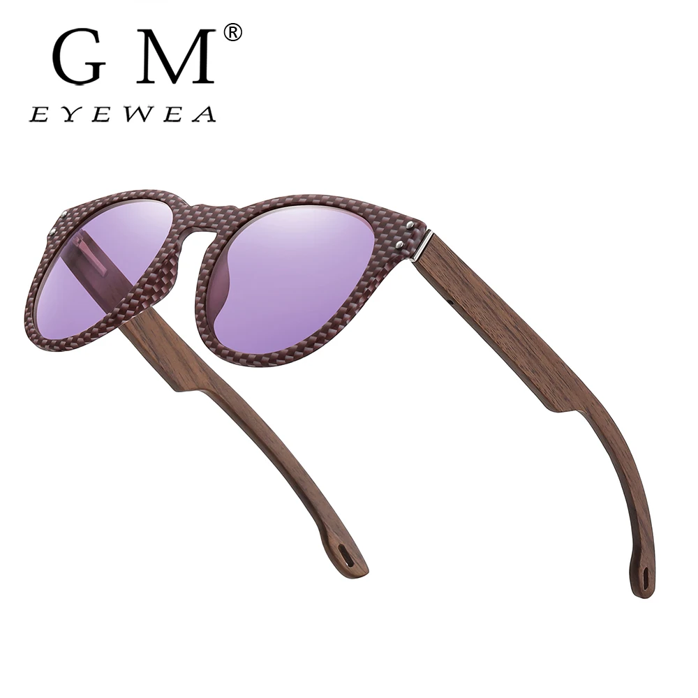 GM Natural Wooden Gelass Men's Polarized fashion Black walnut ...