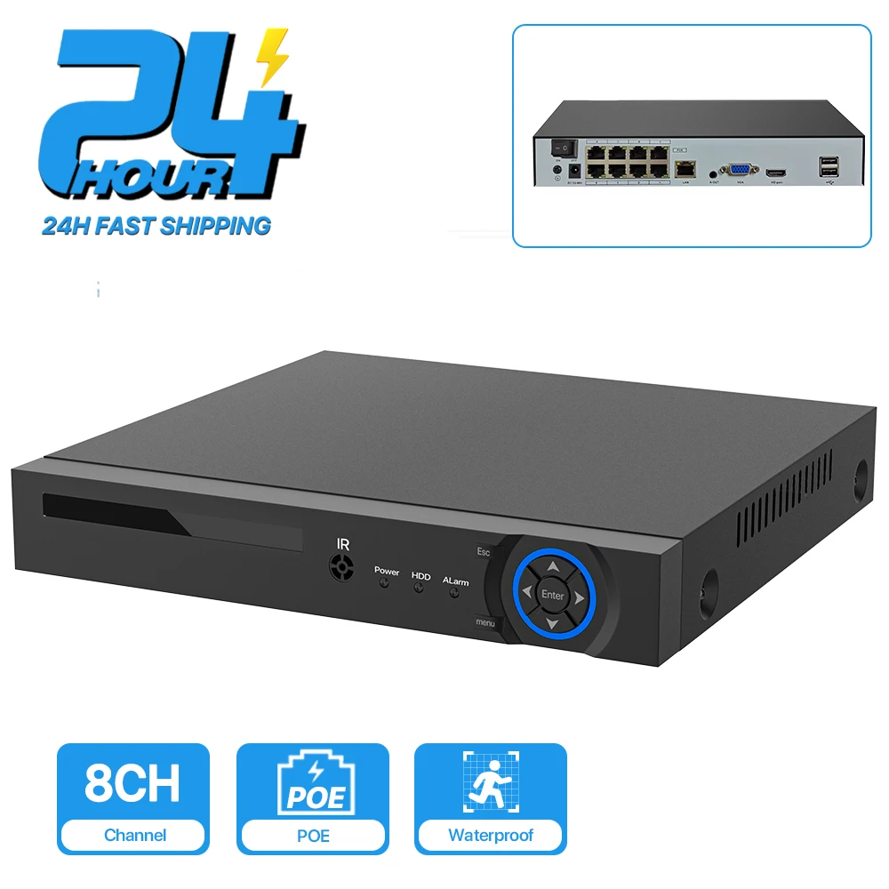 POE-NVR-Video-Recorder-e-C-mera-de-udio-IP-Rede-ONVIF-Face-Detect-C ...