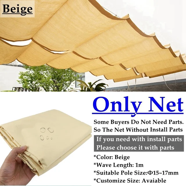 2.5x3m~3x6m 300D Polyester Fabric Waterproof Sliding Canopy Awnings ...