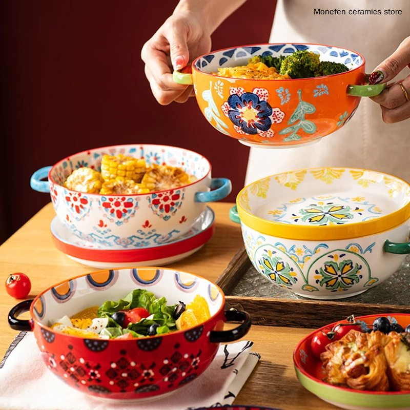 Fanhua-Double-Ear-Bowl-Household-instant-noodle-bowl-with-lid-Soup-bowl ...