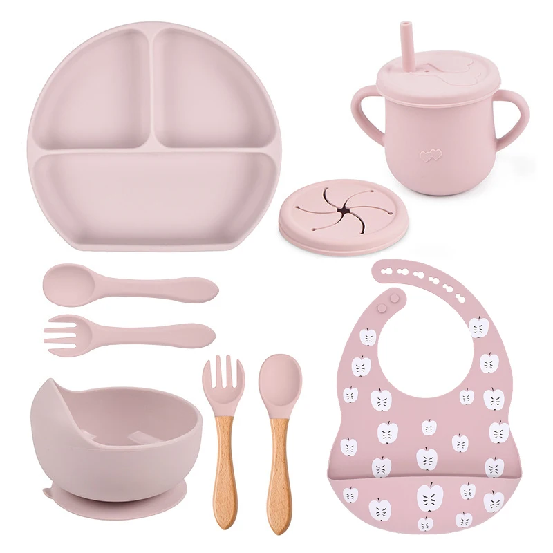 3-9Pcs-Baby-Tableware-Set-Food-Grade-Silicone-Baby-Dishes-for-Children ...