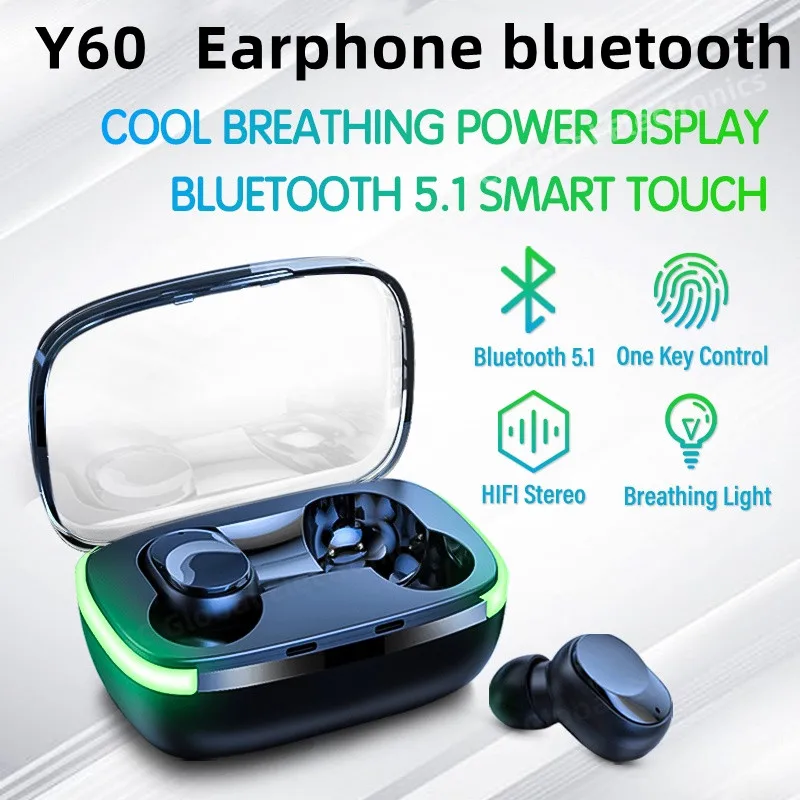 NEW-Air-60-Earphone-Bluetooth-5-2-TWS-Wireless-Headphones-with-LED ...