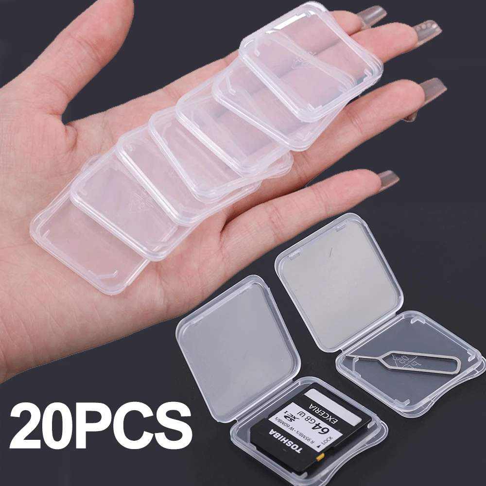 20pcs-Transparent-SD-Memory-Card-Case-Holder-Box-Card-Reader-Storage ...