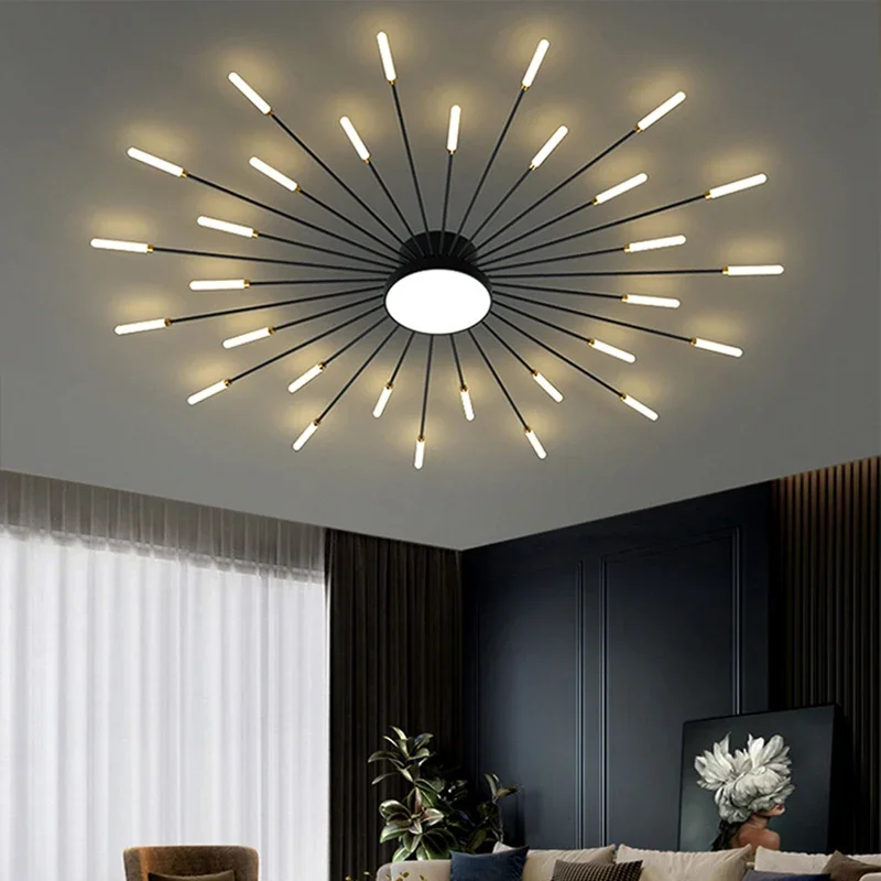 Modern-LED-Ceiling-Light-Golden-Fireworks-Full-Star-Ceiling-Lights ...