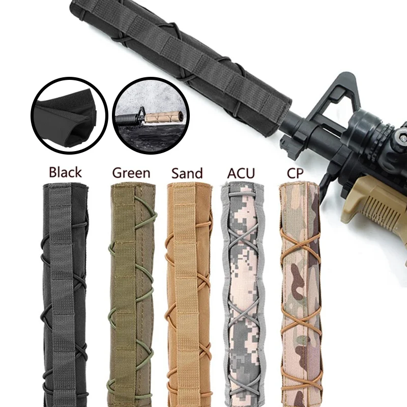 5-Color-22CM-Tactical-Muffler-Protective-Case-Shooting-Suppressor-Nylon ...