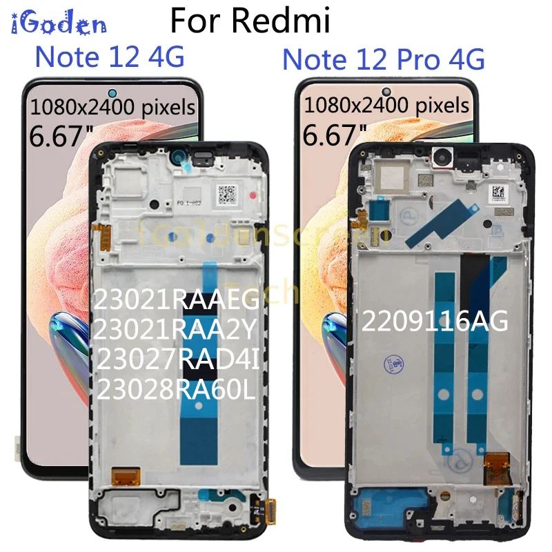 Pantalla-LCD-Amoled-para-Xiaomi-redmi-note-12-4g-23021-RAAEG-23021RAA2Y ...