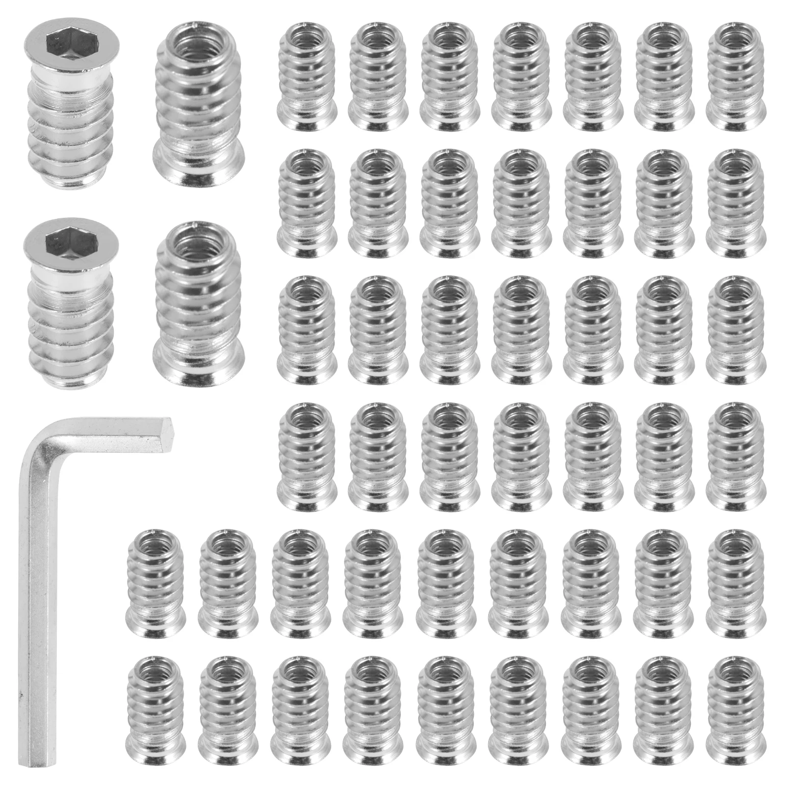 50Pcs-Threaded-Inserts-M6-M8-20mm-Zinc-Alloy-Nut-Inserts-Wear-Resistant ...