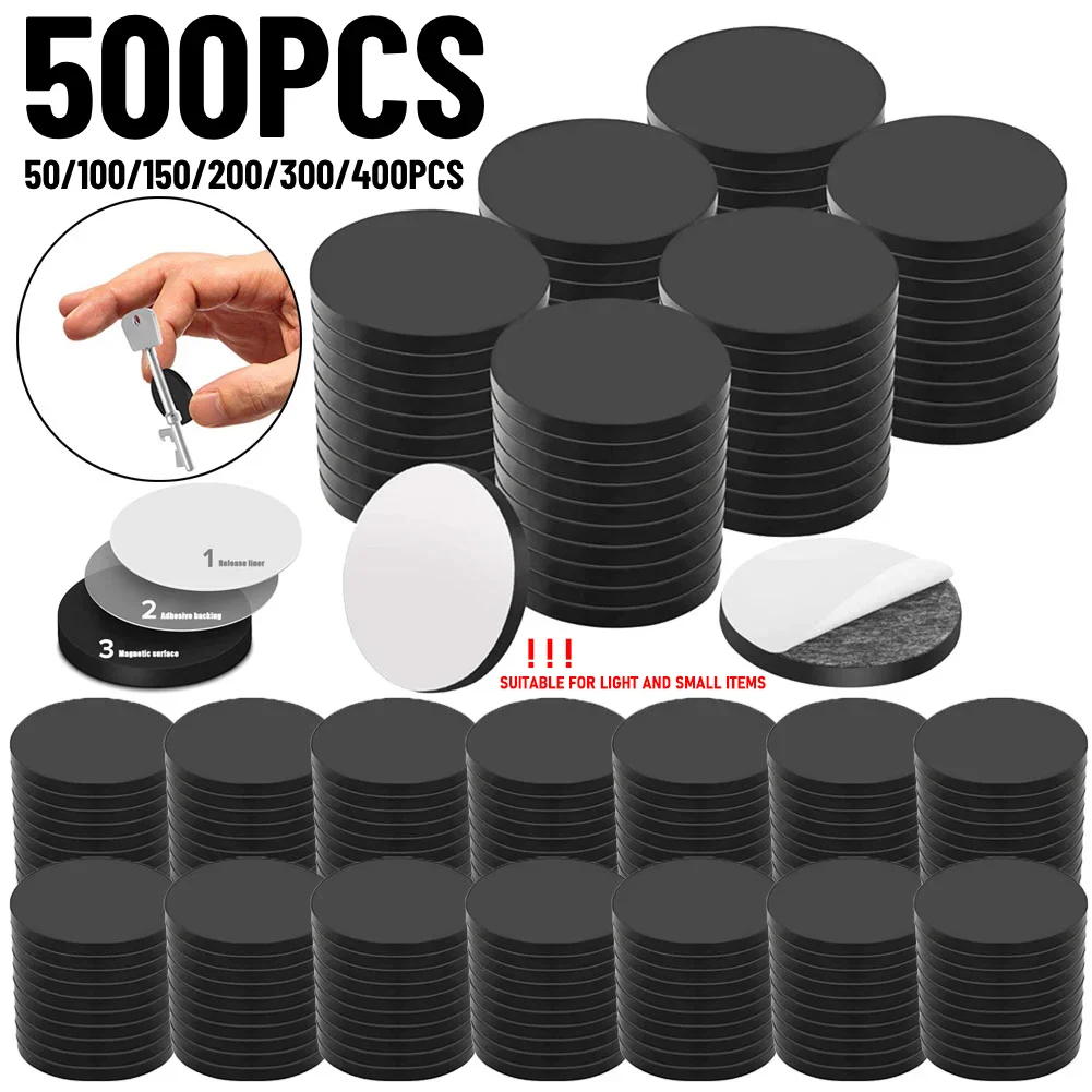 50-500pcs-Magnetic-Round-Self-Adhesive-Disc-Magnets-Round-Rubber-Soft ...