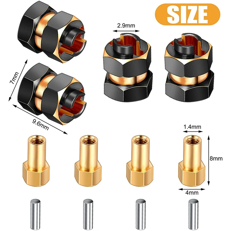Brass-Wheel-Hex-Hub-Extension-8Mm-Thick-And-Steering-Knuckle-Set-For ...