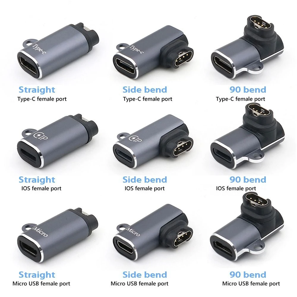 Portable Type C/Micro USB/IOS Female to Charger Cable Adapter For ...