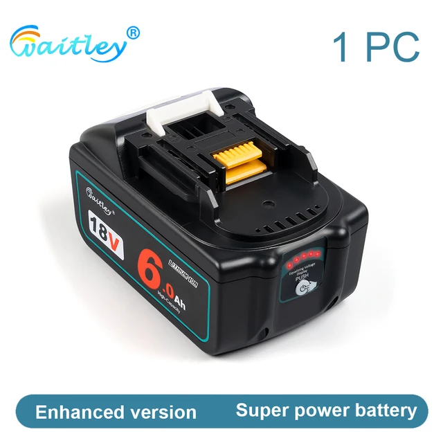Waitley powerful battery For Makita power tool 18 volt Rechargeable Li-ion Batteries 18V 6.0Ah ...