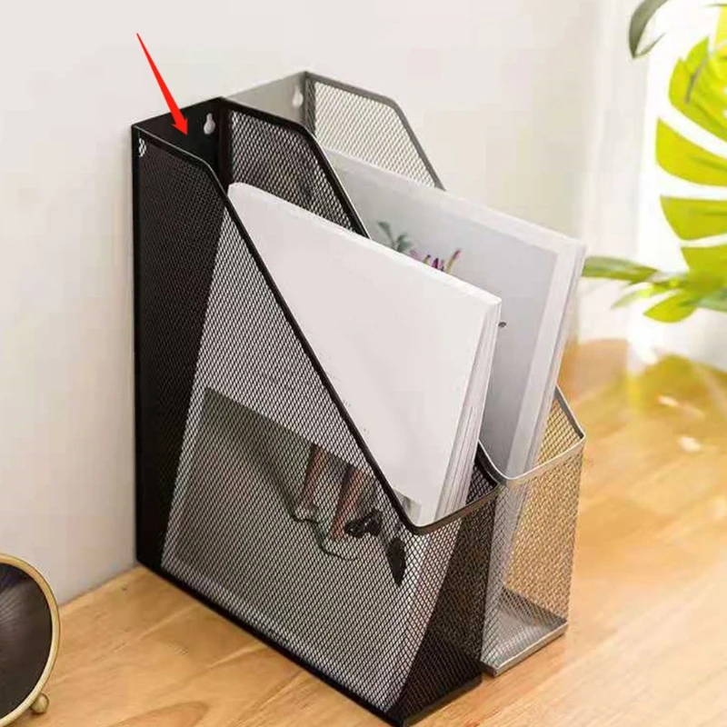 Metal-Wire-Mesh-Wall-Mounted-Magazine-File-Holder-Paper-Book-Document ...