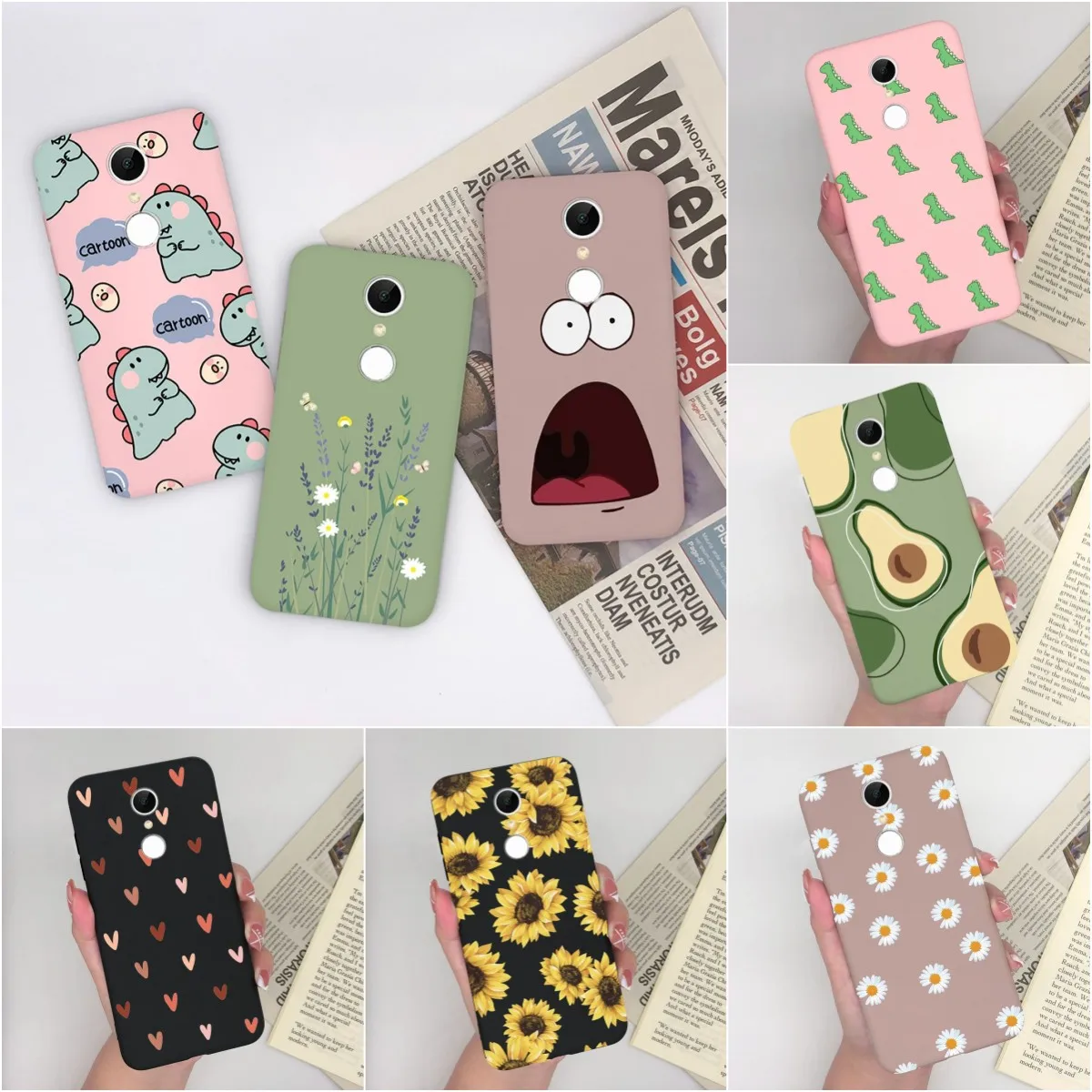 For Xiaomi Redmi 5A 5 Plus Case Back Cover Fashion Heart Avocado Matte ...