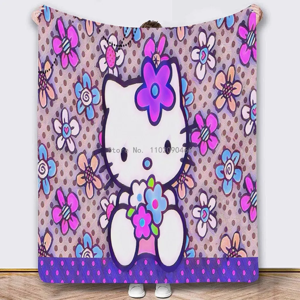 Popular-3D-Print-Hello-Kitty-series-Throw-Blanket-Flannel-Bedspread ...