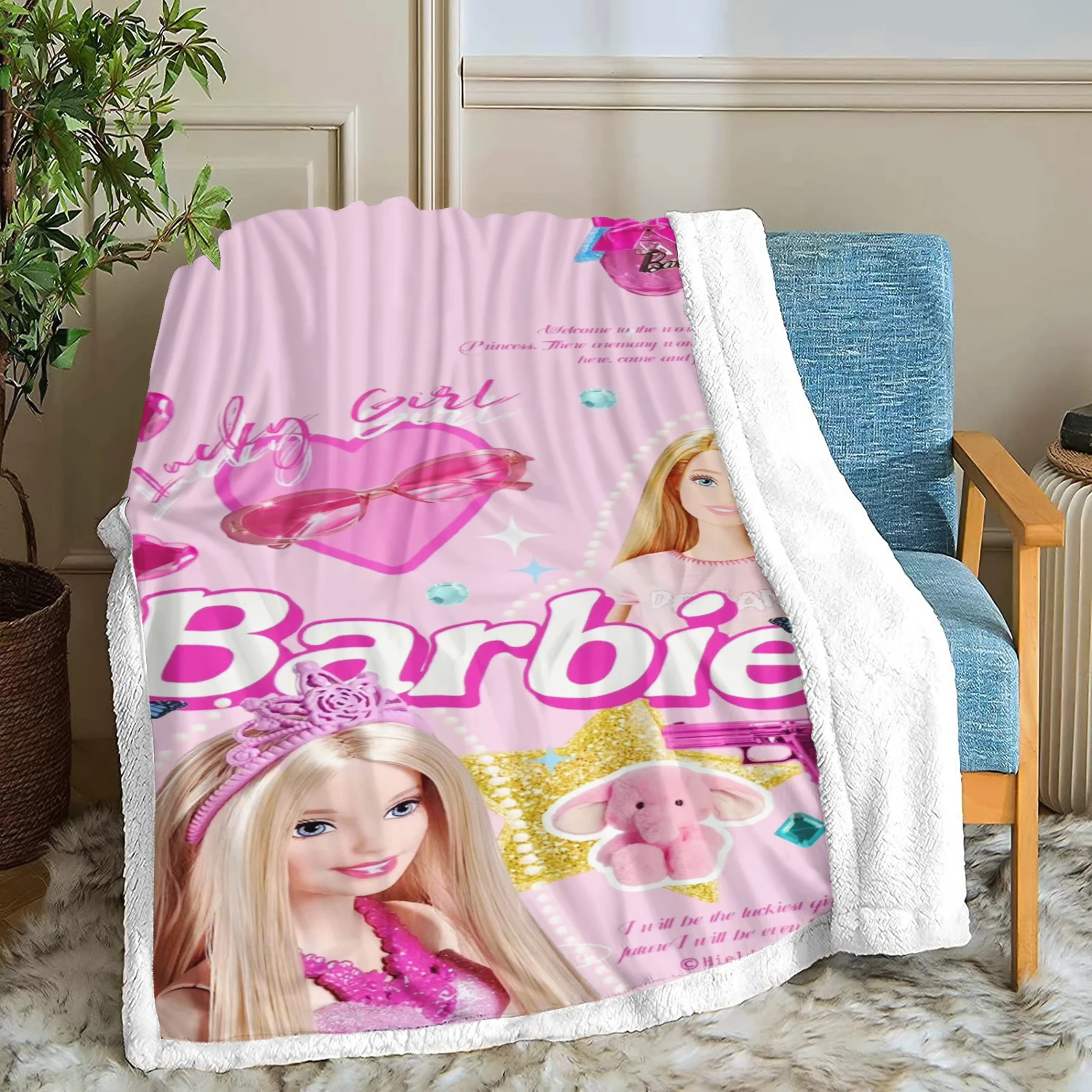 Barbie-Disney-Baby-Custom-Blankets-Throws-Furry-Modern-Home-Picnic ...