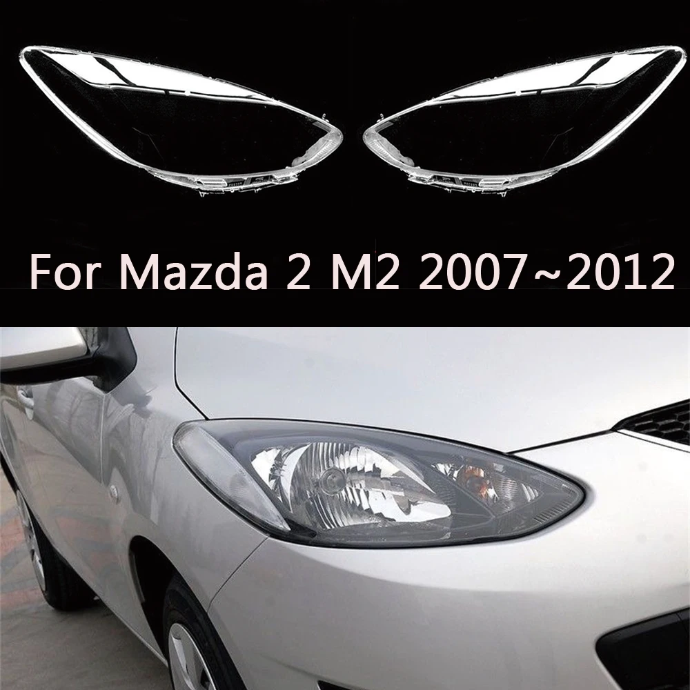 For-Mazda-2-M2-2007-2012-Car-Front-Headlight-Cover-Headlamp-Lampshade ...