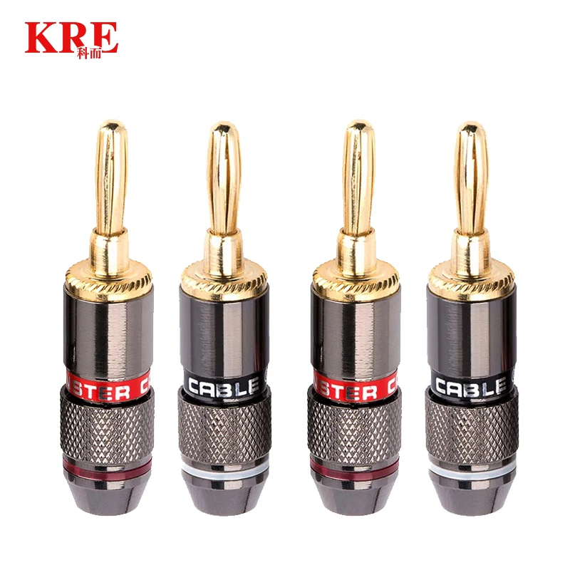 8pcs/4pairs Monster Banana Plugs Gold Plated Pure Copper Speaker ...