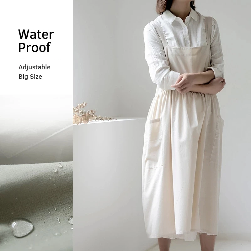 Waterproof-simple-cotton-plus-apron-cotton-and-linen-kitchen-florist ...