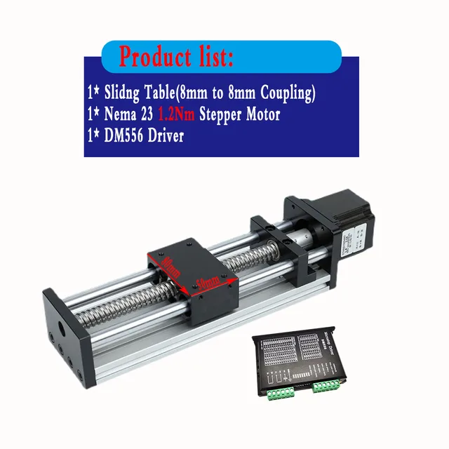 Linear Rail Kit Sliding Table Ball Screw Module Slide Stage 50-300mm ...
