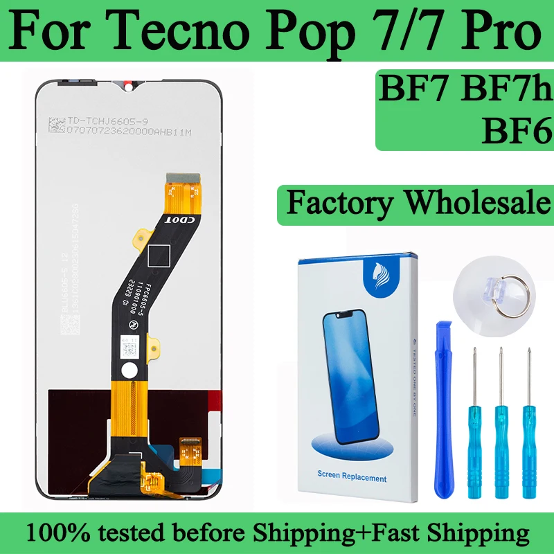 BF6-BF7-BF7h-100-Test-Premium-Lcd-For-Tecno-Pop-7-Display-Touch-Screen ...