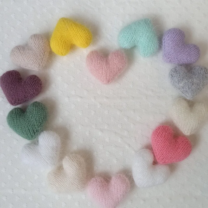 Handmade-heart-shape-accessories-for-newborn-photography-props-fuzzy ...