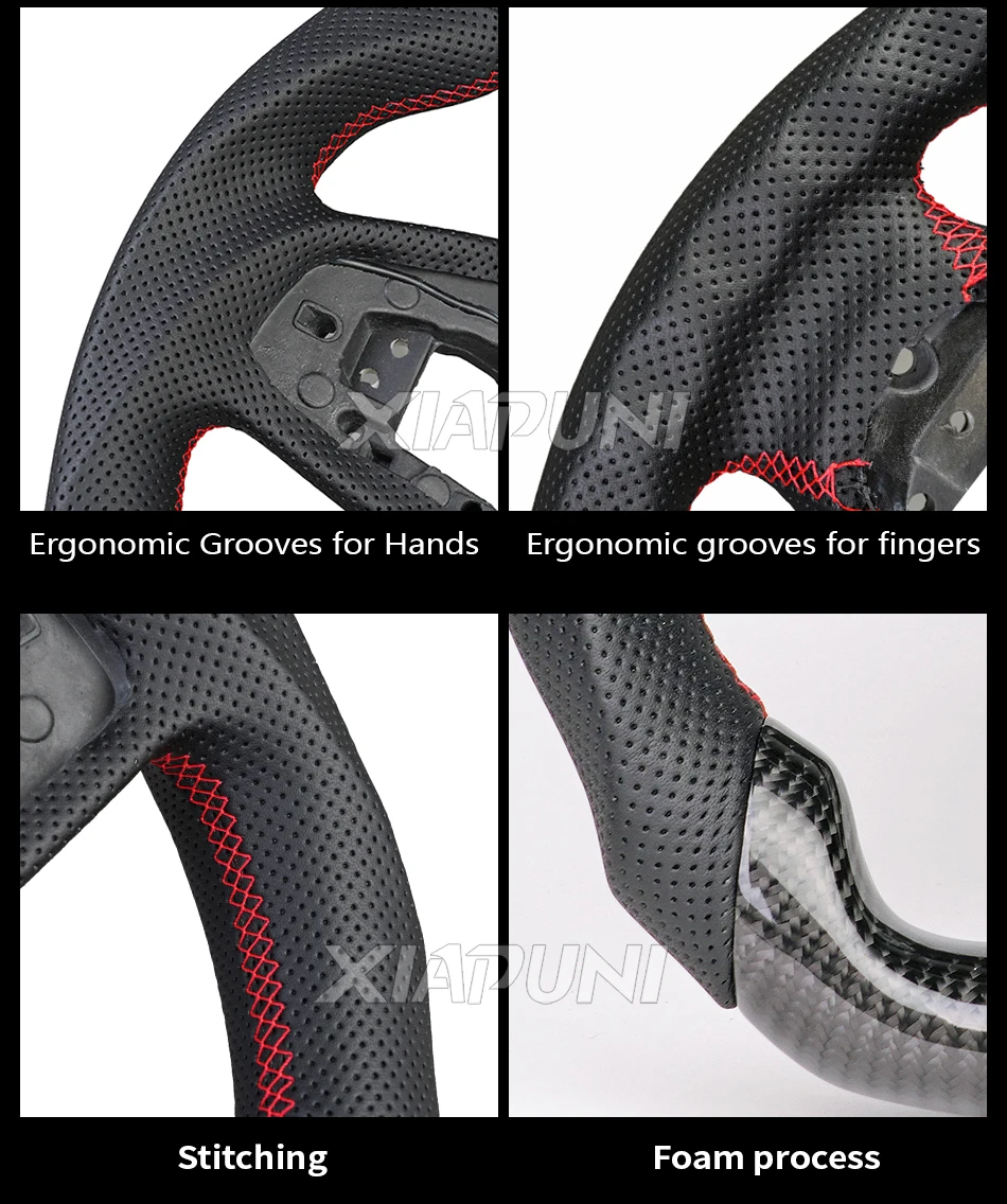 LED Carbon Fiber Steering Wheel For Audi R8 TTS TT 2007-2016 Paddle ...