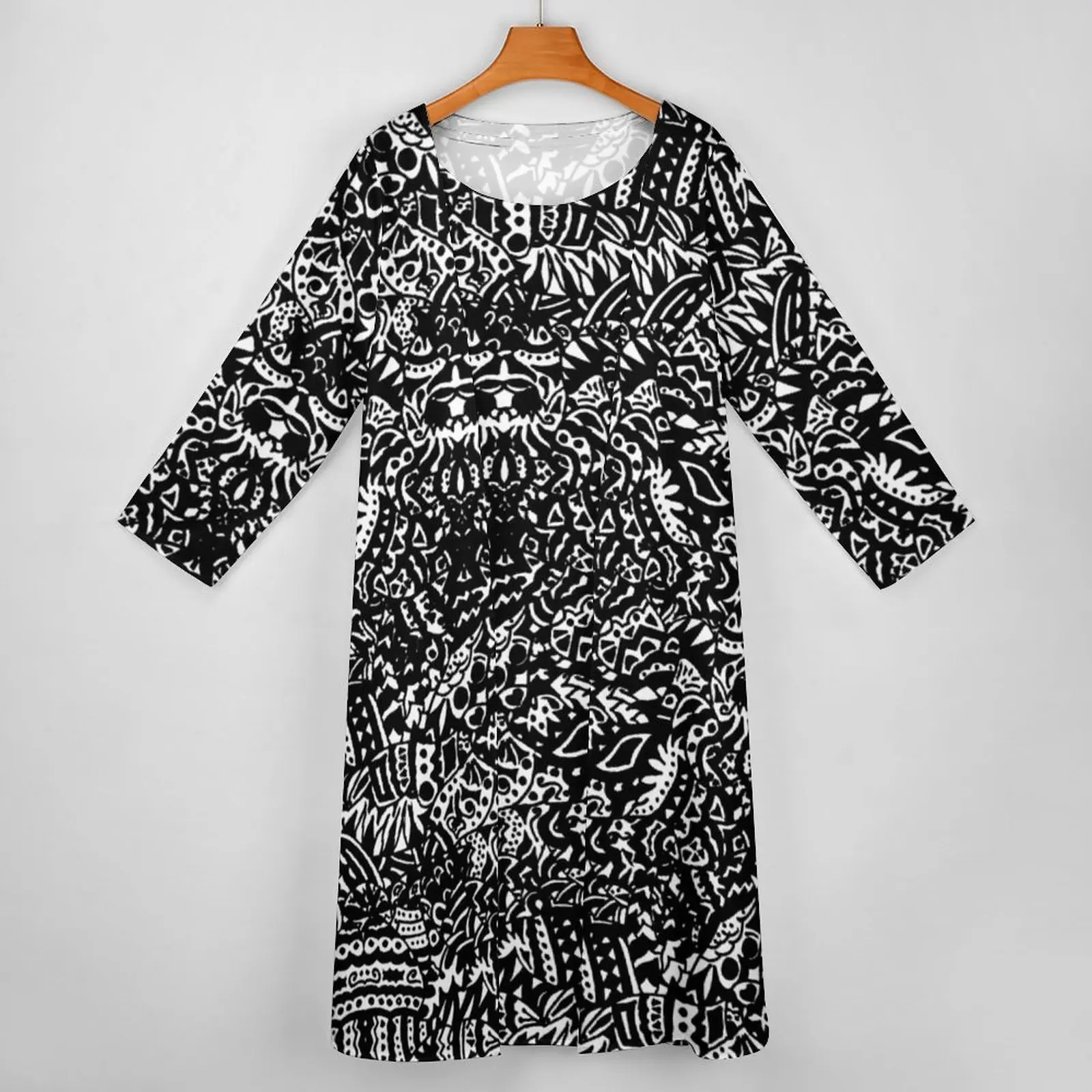 Black And White Tribal Print Dress Outfit