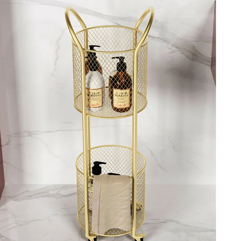 Nordic-Bathroom-Racks-Floor-standing-Iron-Art-Wheeled-Trolley-Light ...