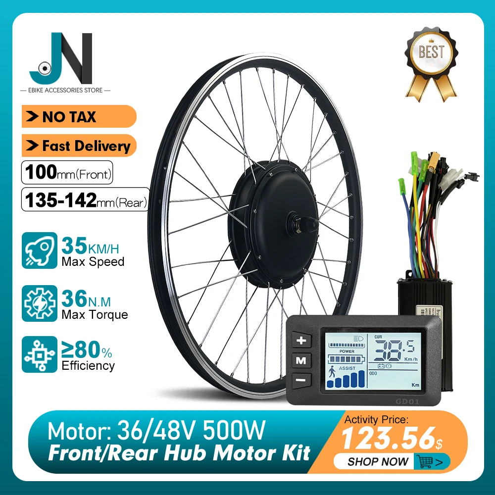 Electric-bike-Conversion-Kit-36V48V-500W-DC-Brushless-Gearless-Front ...