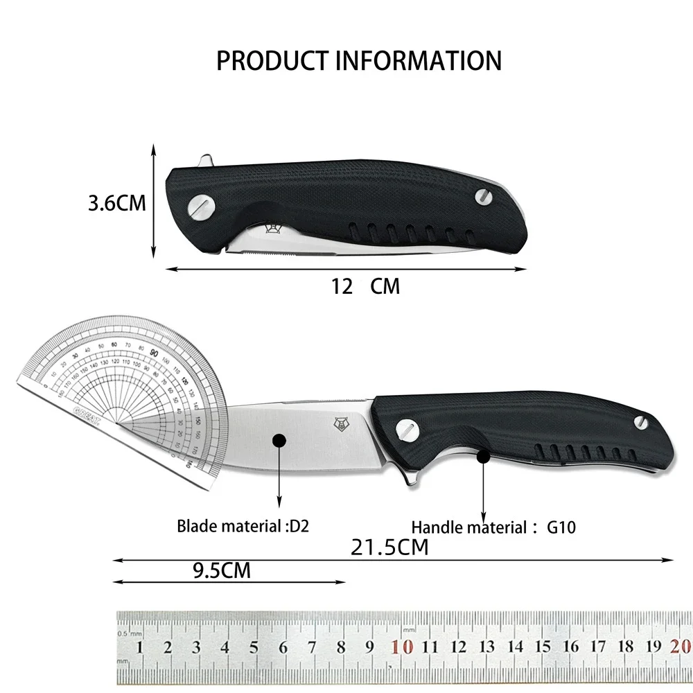 Shirogorov Utility Pocket Flipper Folding Knife D2 Blade G10 Handles ...
