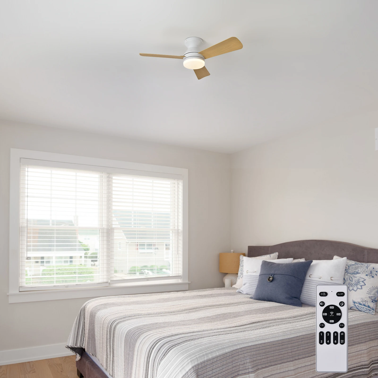with Light Profile Small Fans for Kitchen Bedroom - Flush Mount Ceiling ...